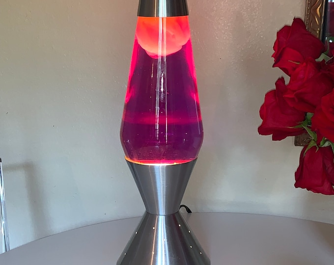 RARE 1990’s Lava Lite Lamp Silver Aristocrat Silver Base Purple Liquid ...