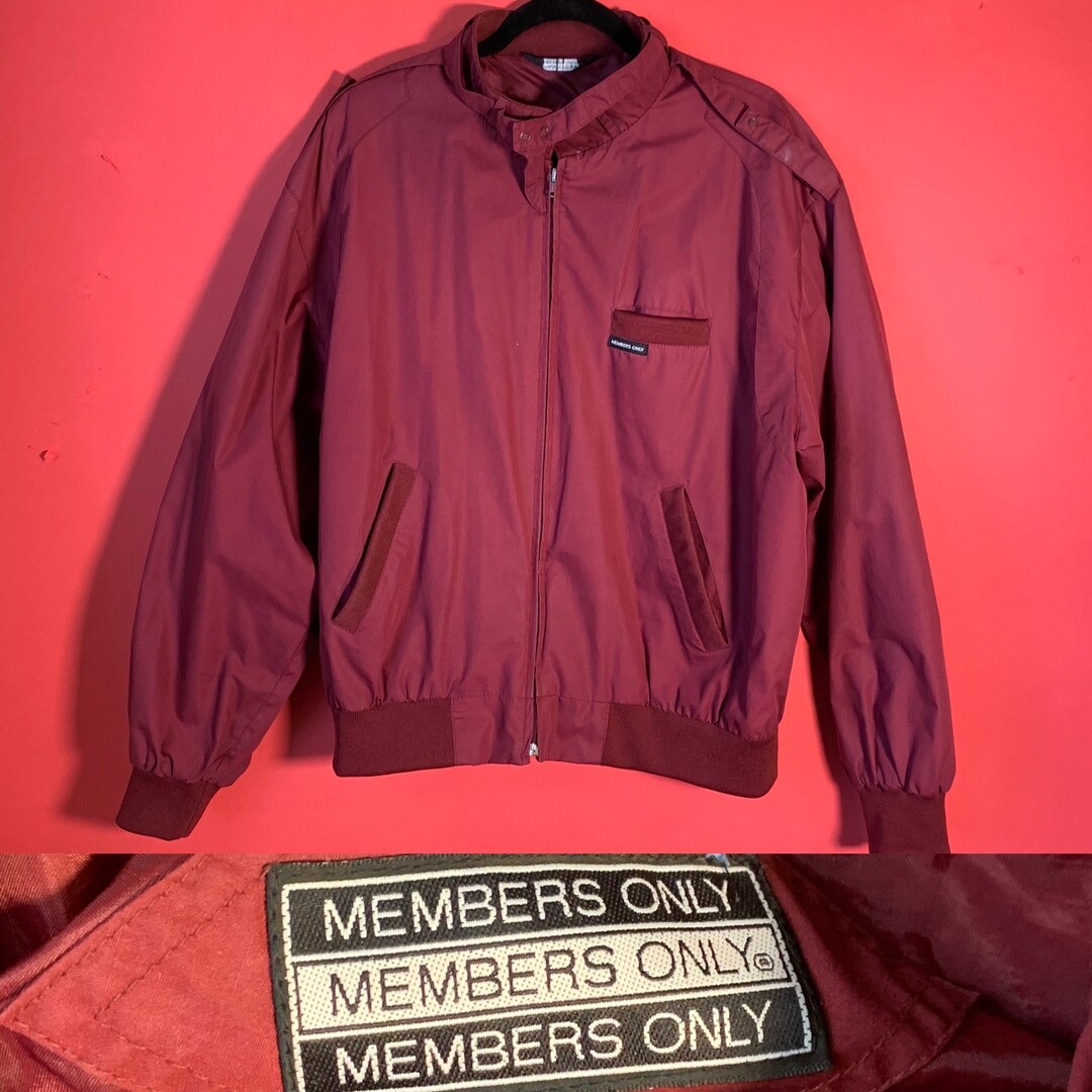 VTG Members Only Maroon Windbreaker Size Men's L - Etsy