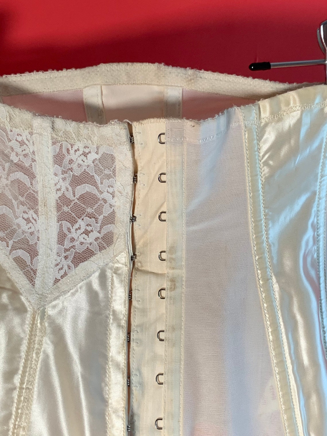 Vintage Lady Marlene White Lace Garter Belt Corset Etsy
