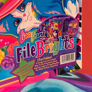 VTG 1990s Y2K Lisa Frank File Brights Folders With Matching Labels and ...