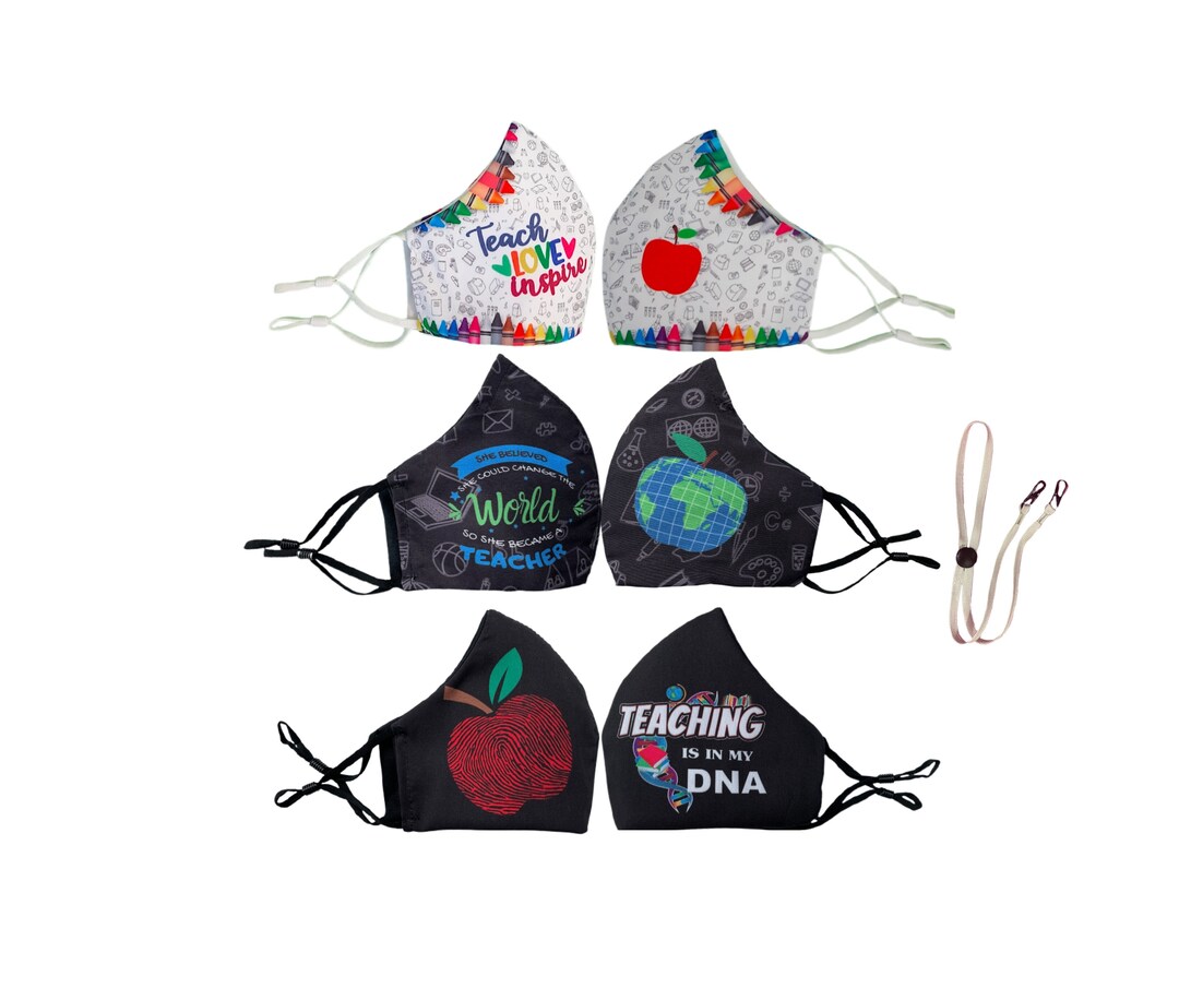 3 Pack Generic & Customized Teachers Face Mask With Free Lanyard ...