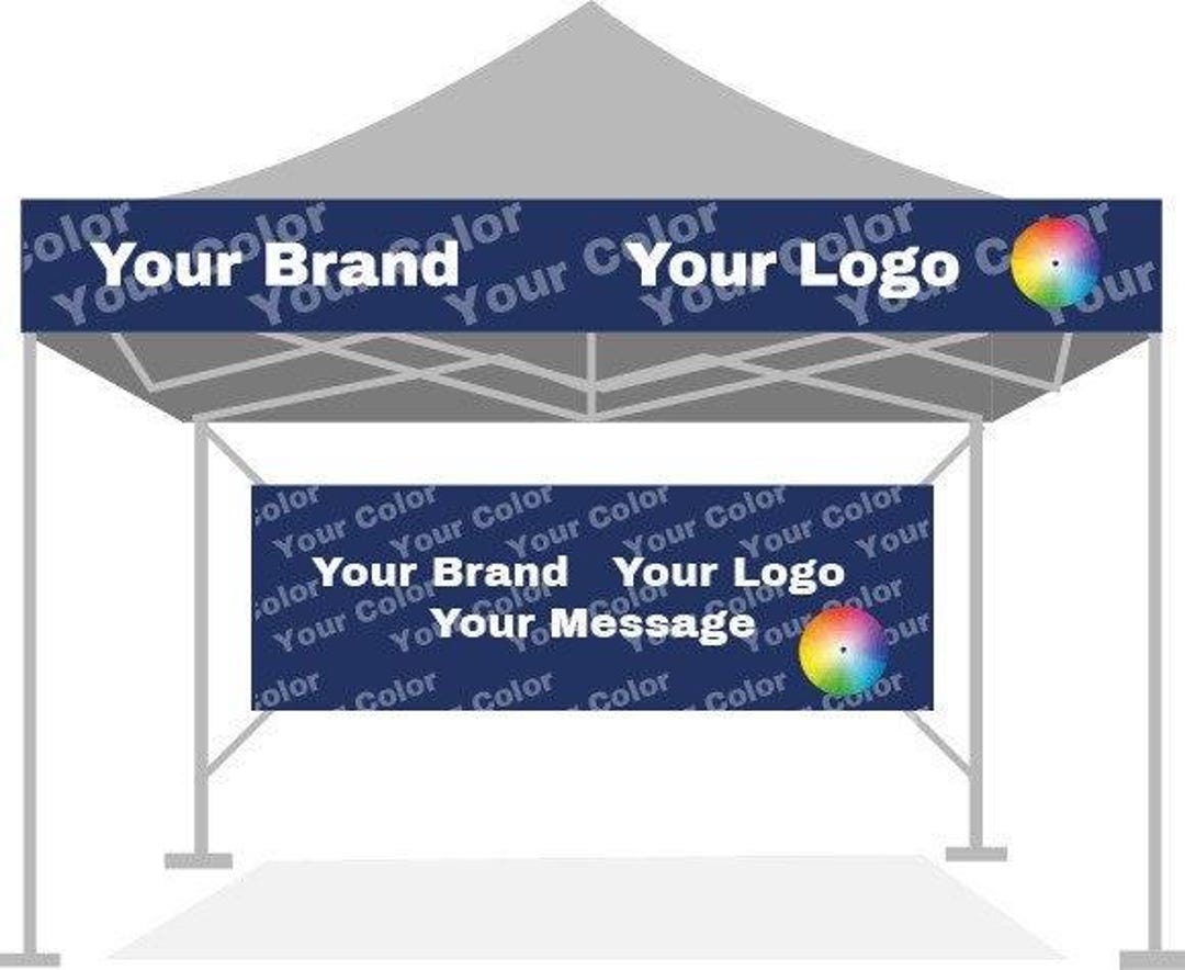 Custom Tent Banner Canopy Hanging Banner for Easy Attach on Pop up ...