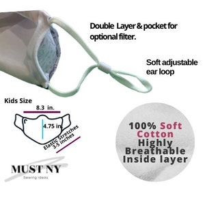 Girls Face Mask Spring Flower Back to School Mask for Children - Etsy