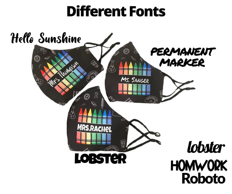 Teacher's Face Mask Customized Name With Nose Wire - Etsy