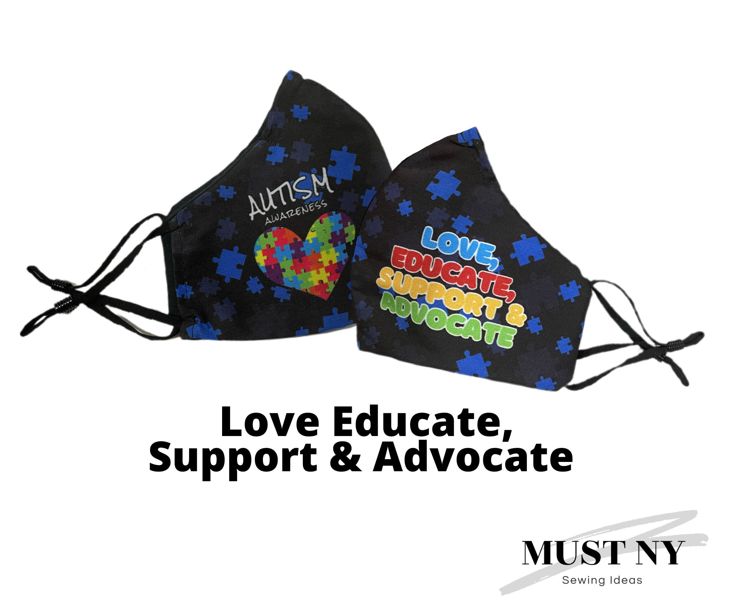 Autism Awareness Face Mask Love Educate Support and Advocate | Etsy