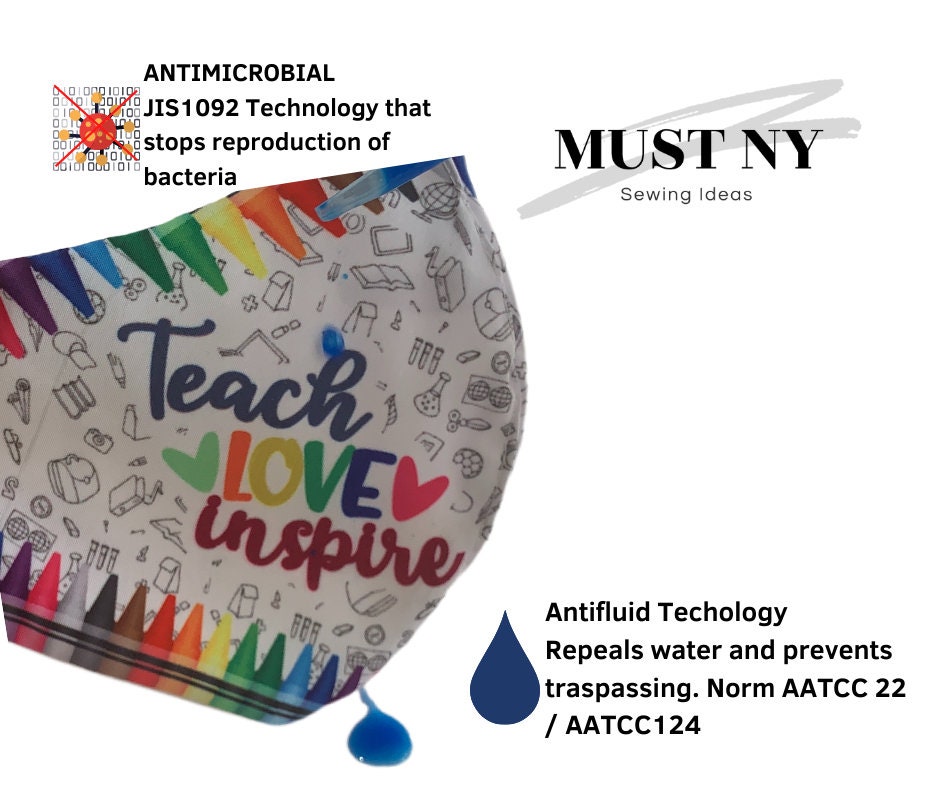 Teacher's Face Mask TEACH LOVE INSPIRE - Etsy