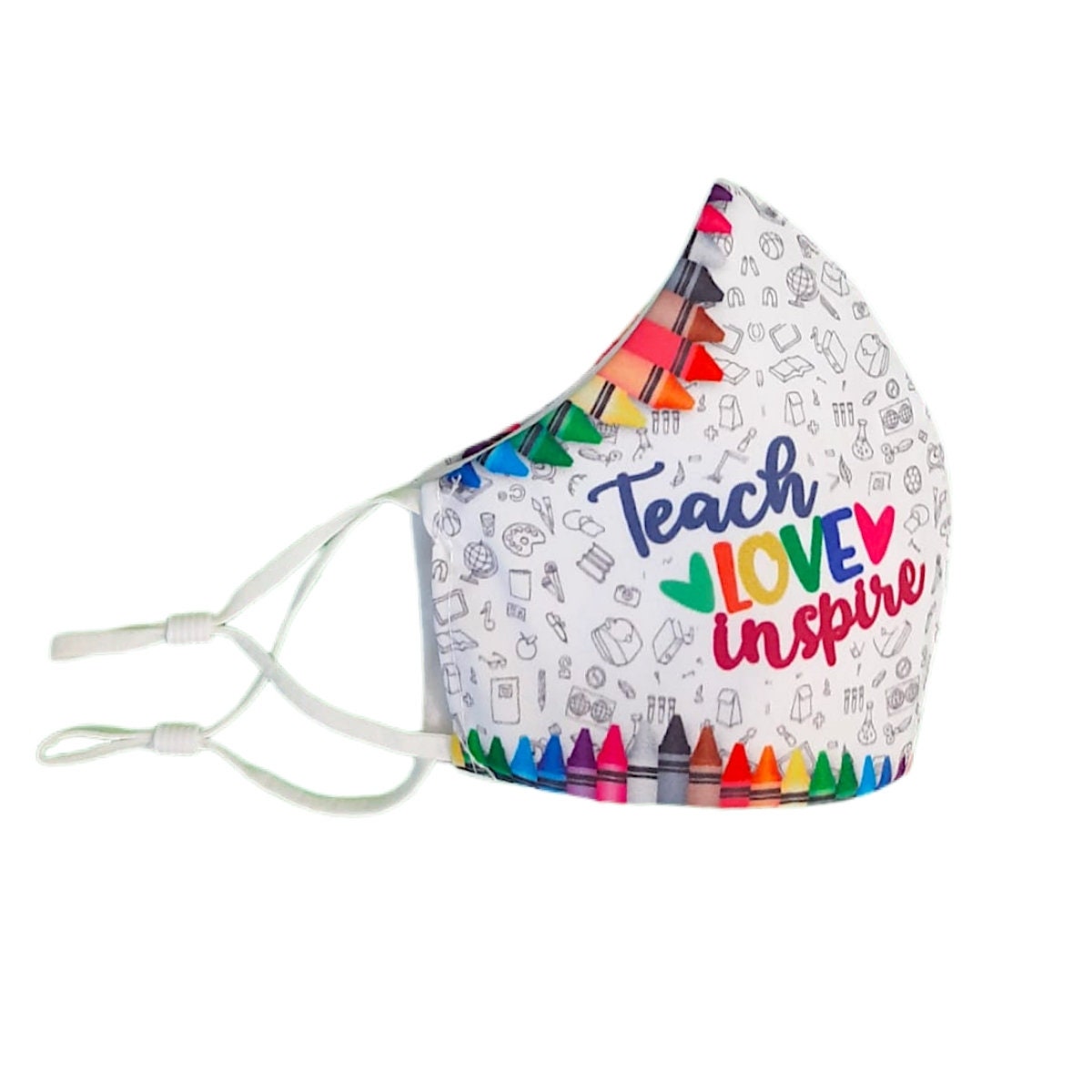 Teacher's Face Mask TEACH LOVE INSPIRE - Etsy