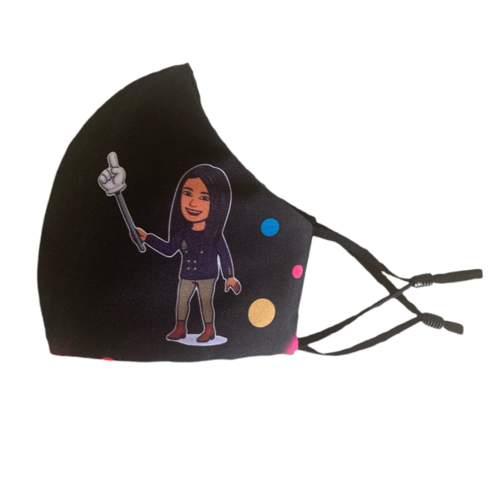 Customized Teacher's Face Mask TEACH LOVE INSPIRE & Your Emoji ...