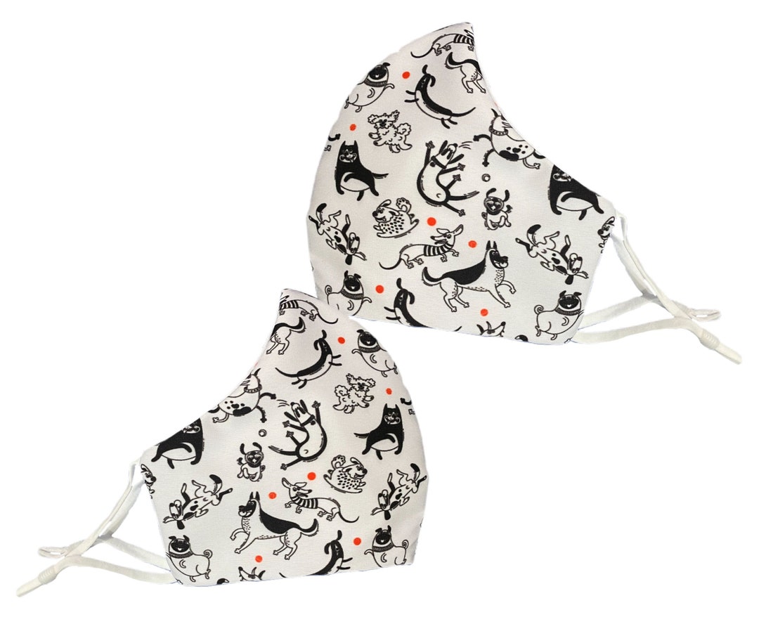 Dogs Face Mask Adjustable Ear Loops and 100% Cotton Inside - Etsy