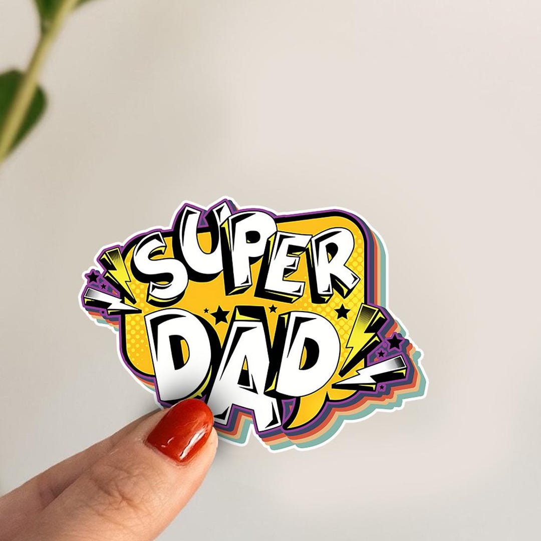 Retro Super Dad Sticker, Vintage Super Dad Decals Waterproof Vinyl ...