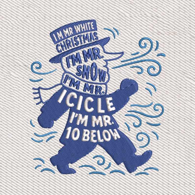 Snow Miser Embroidery Design: Christmas Snow Character, Holiday Movie ...