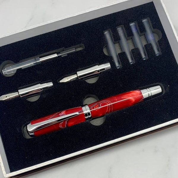 Red Ink Fountain Pen - Etsy