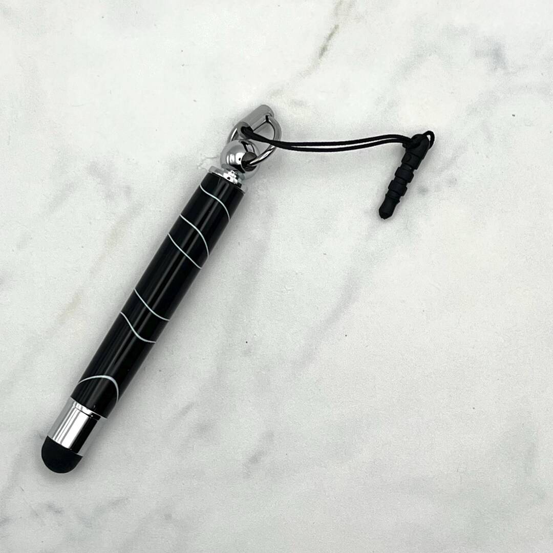 Mini Stylus, Black With White Line Acrylic, Portable Stylus for Phones ...