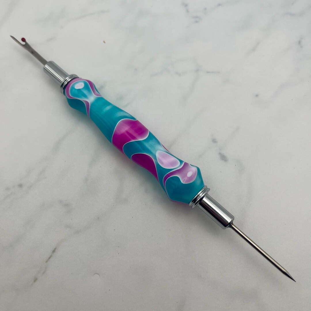 Blue and Pink Handmade Double Blade Seam Rippers, Needle Threaders ...