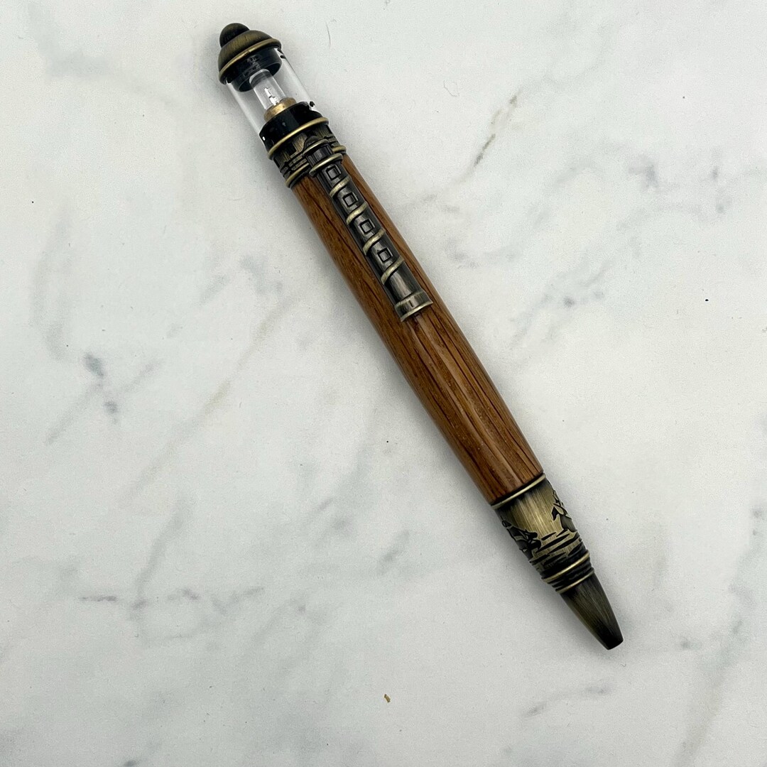Lighthouse Pen Twist-style Pen LED Lights Hand-turned Wooden Light-up ...