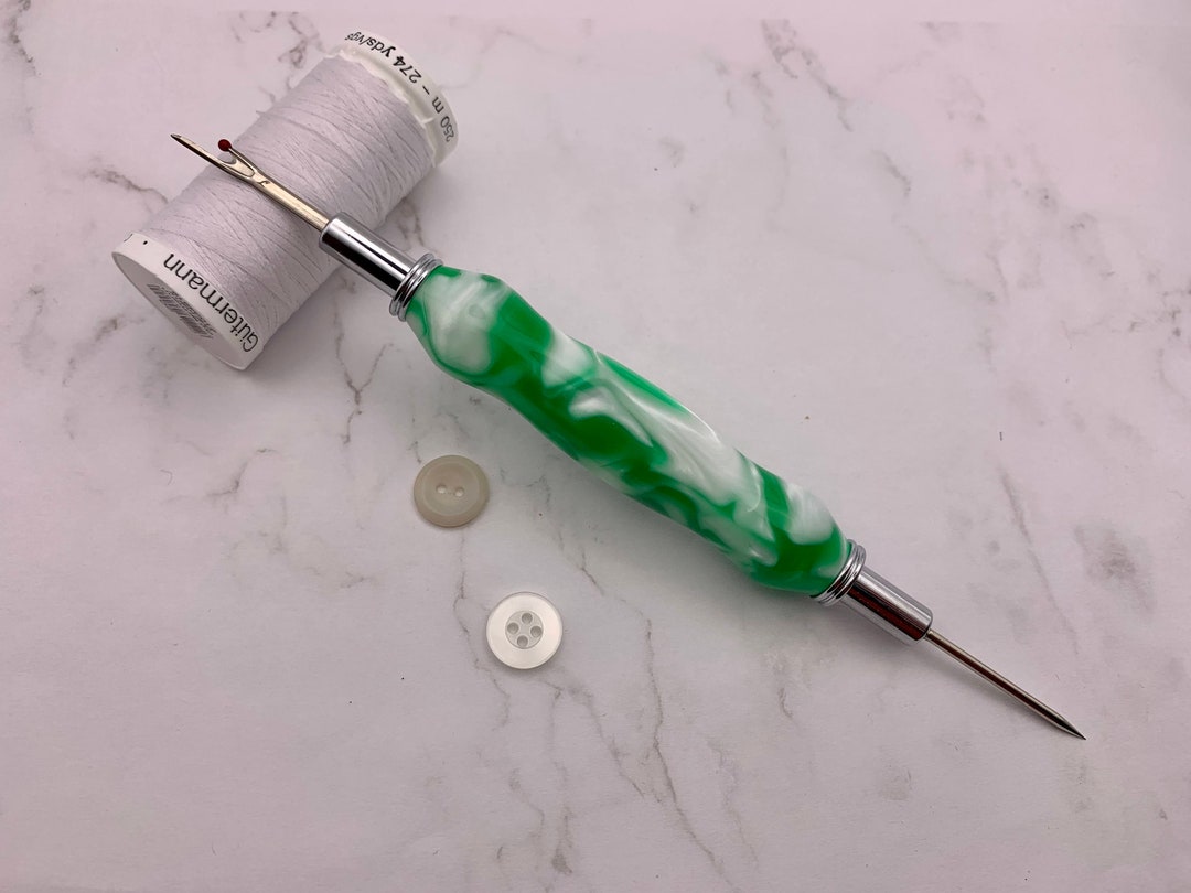 Green and White Handmade Double Blade Seam Rippers, Needle Threaders ...