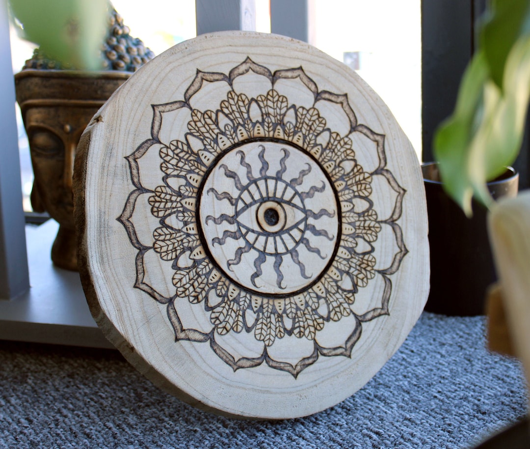 Pyrography Mandala Piece - Etsy