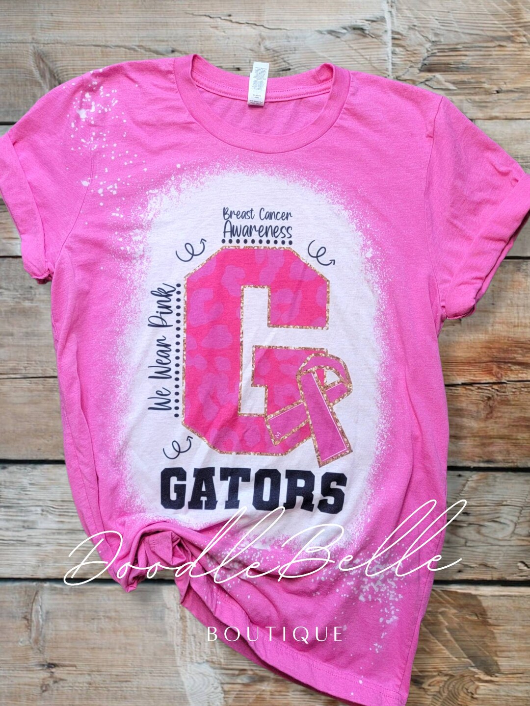 Pink Gators Bleached Shirt Gators Team Shirt, Breast Cancer Awareness ...
