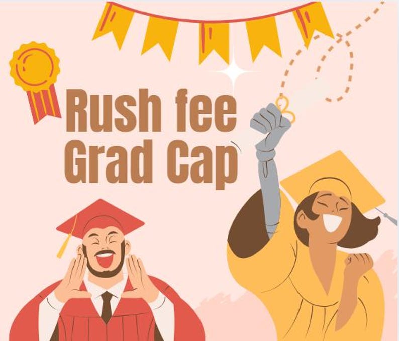 Rush Fee* -- Grad Cap Template - Etsy