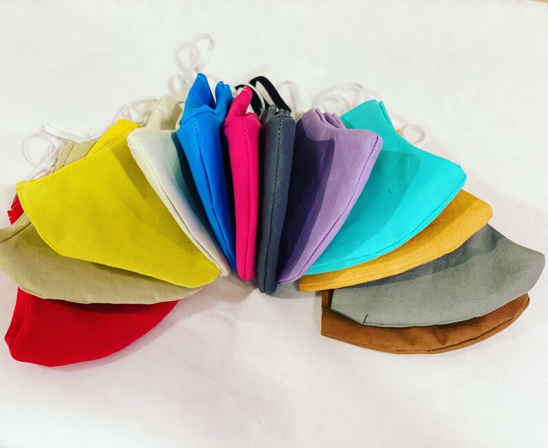 Solid Color Facemasks for all ages Fitted Side Filter | Etsy