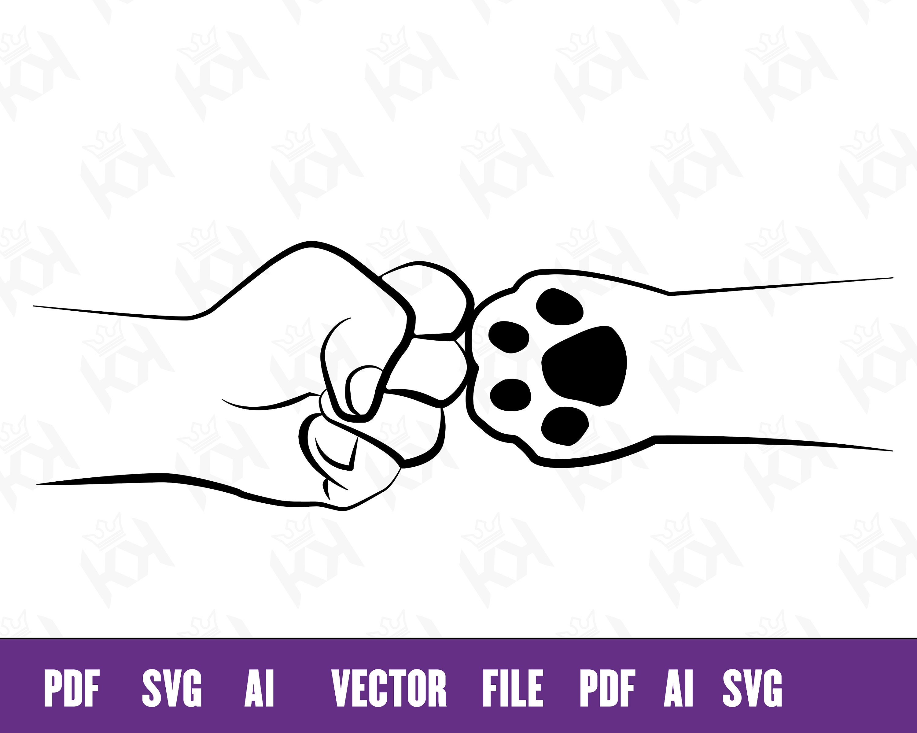 Paw Bump Fist bump Animals best friends dog puppy love | Etsy