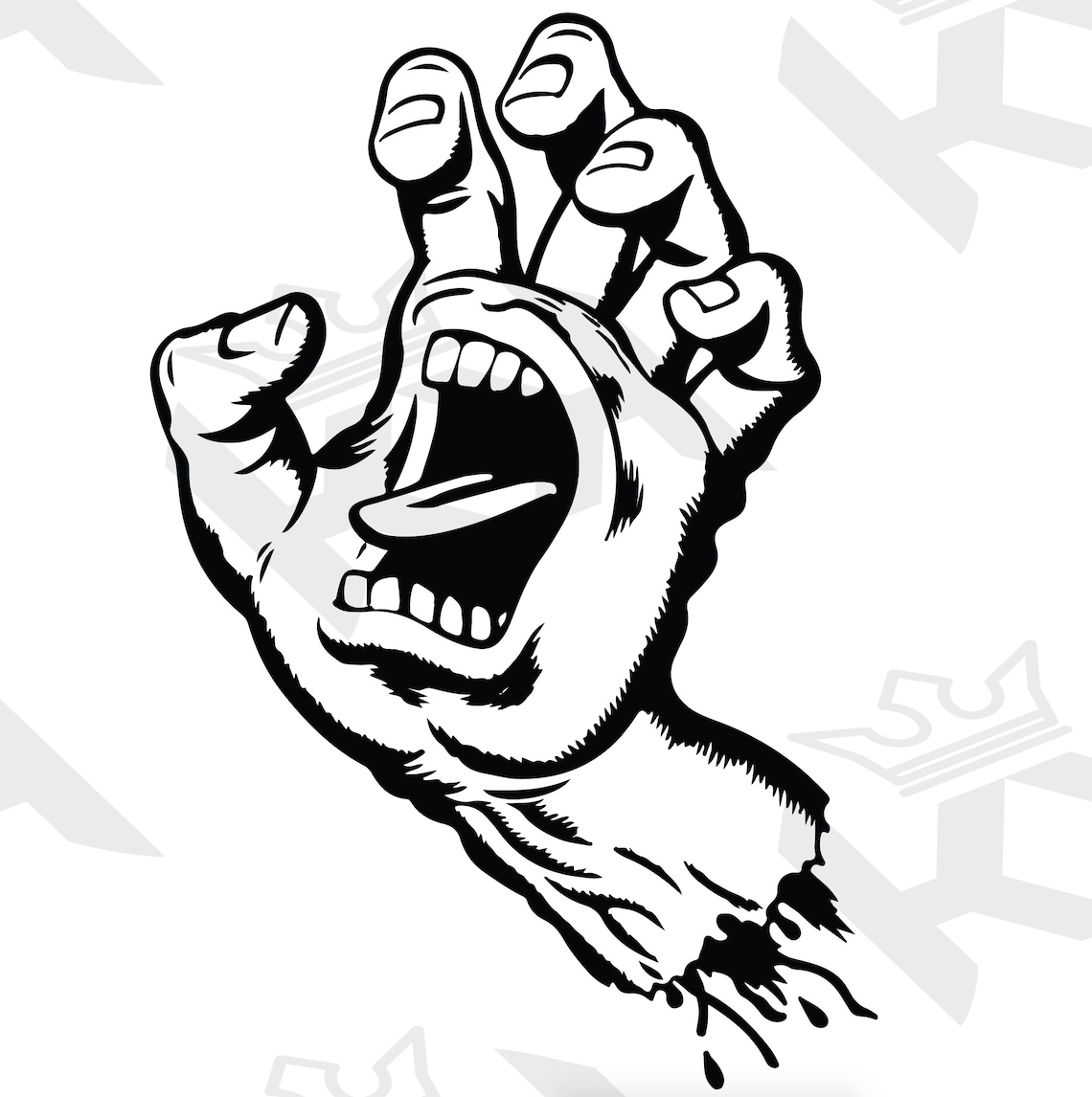Santa Cruz Screaming Hand vector | Etsy