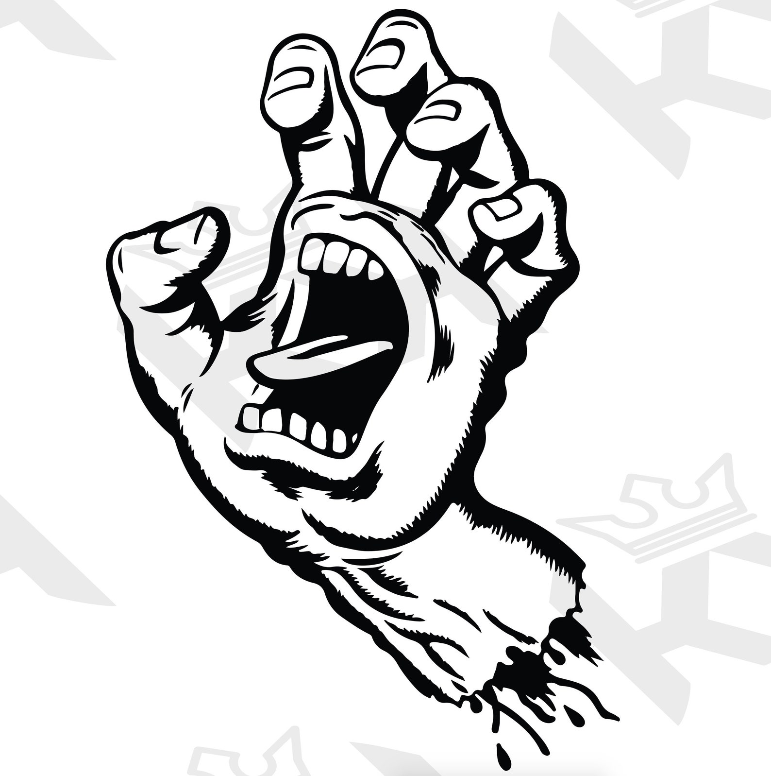Santa Cruz Screaming Hand vector | Etsy
