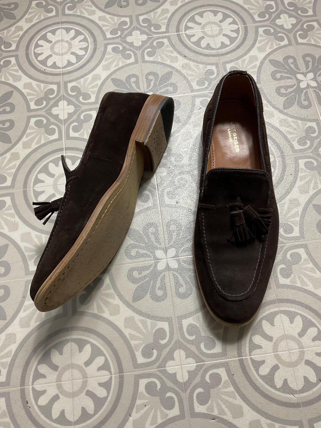 Kurt Geiger Levi Loafer Mens Shoes Brown Suede Tassel Size 43 UK 9 ...