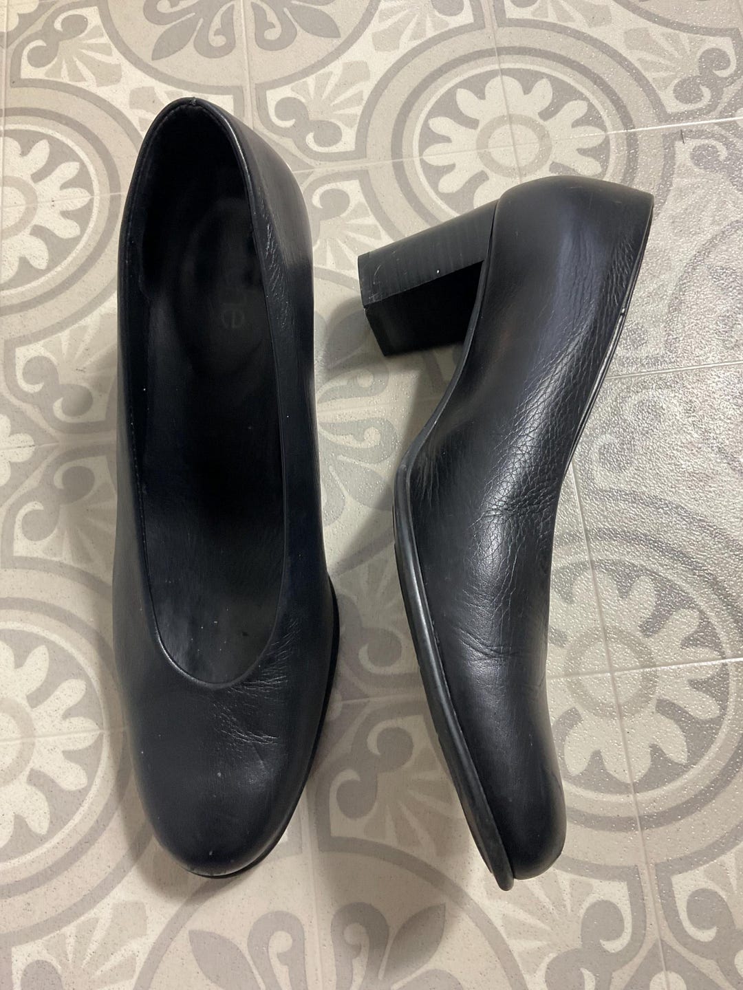 Arche LN Court Shoes Heels Black Leather Low Block Heels EU 40 UK 7 ...