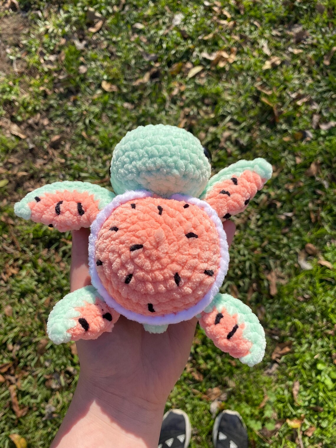 Small Crochet Turtle (watermelon Turtle) - Etsy