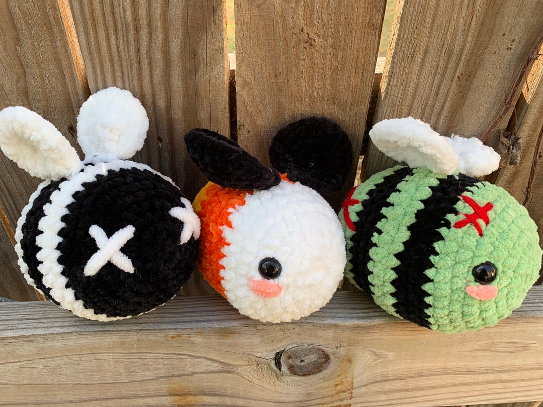 Halloween Spooky Plushie Bees Zombee Bee Candy Corn Bee and - Etsy