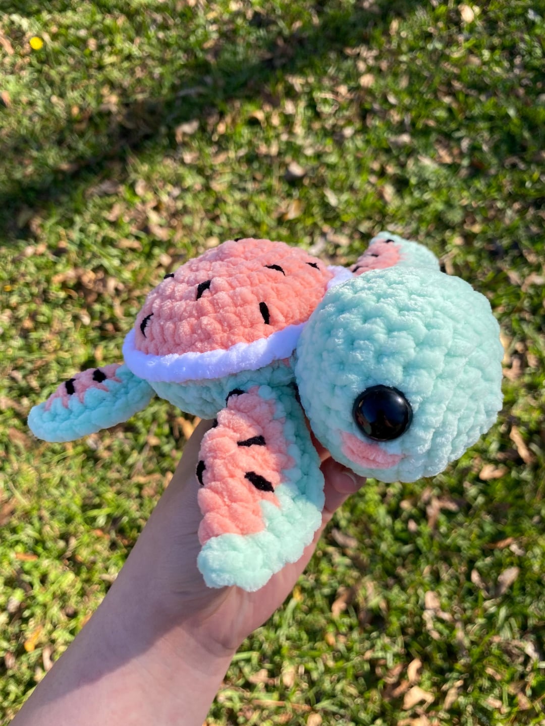 Small Crochet Turtle (watermelon Turtle) - Etsy