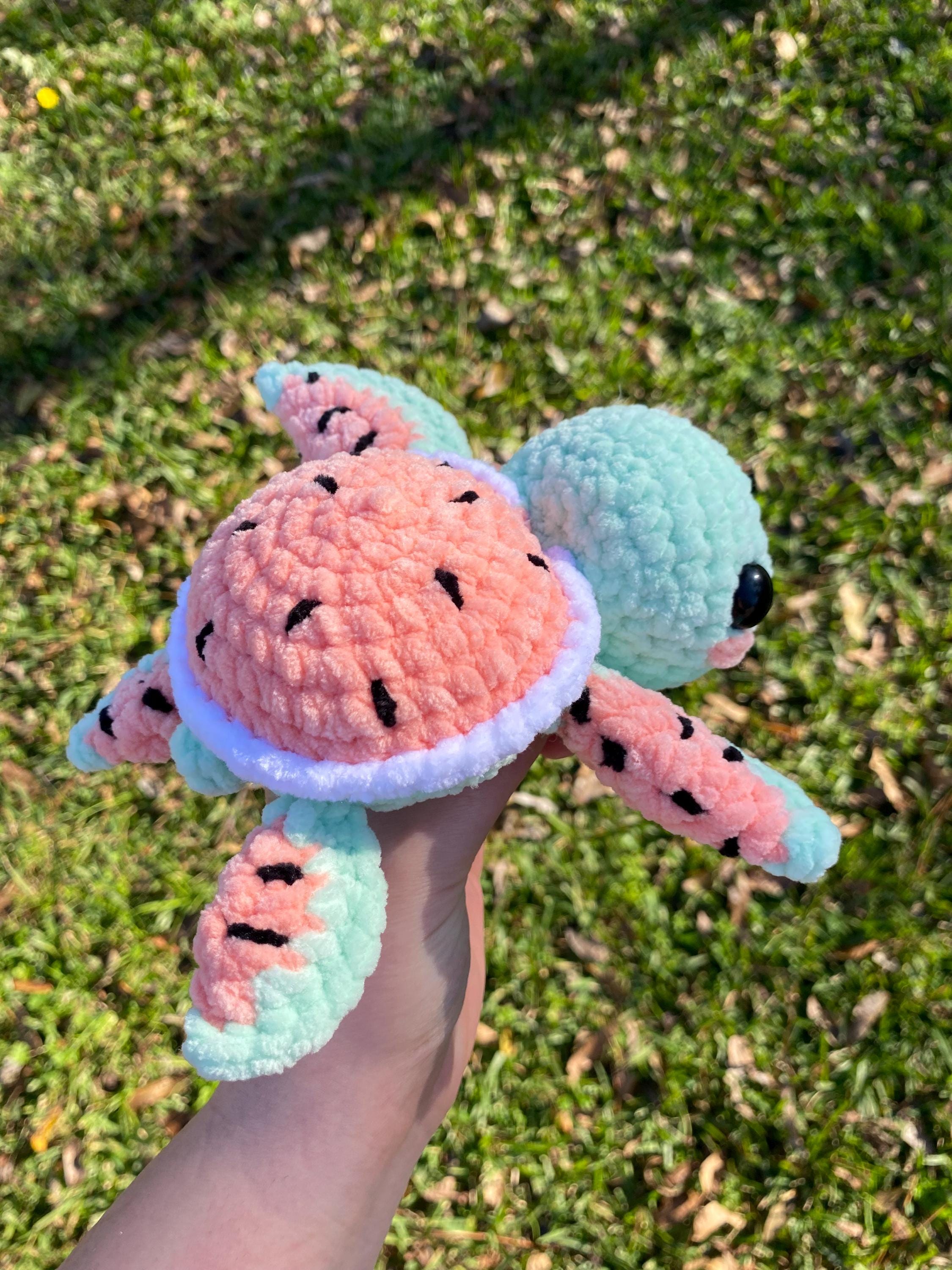 Small Crochet Turtle (watermelon Turtle) - Etsy