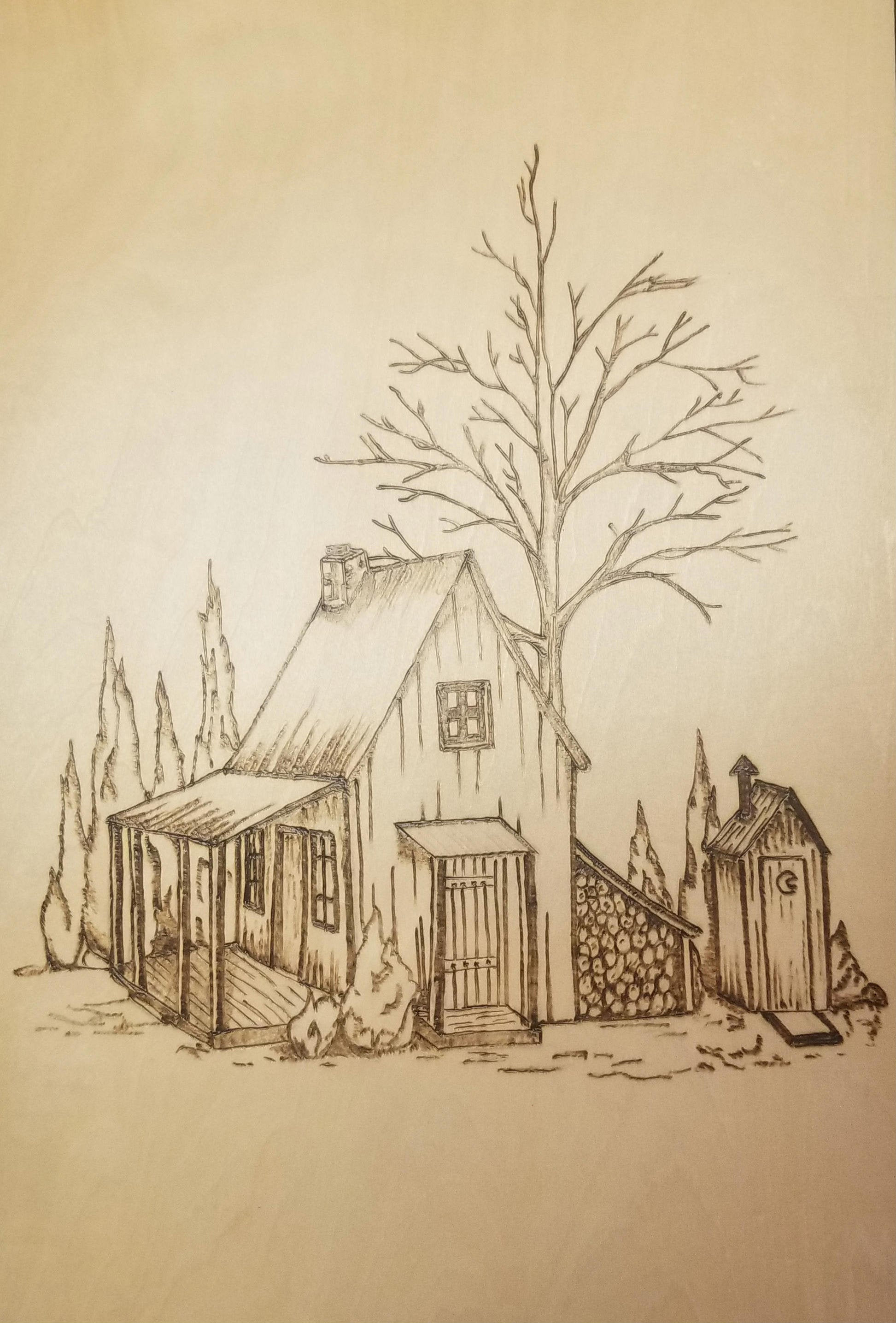 Wood Burned Mountain Shack - Etsy