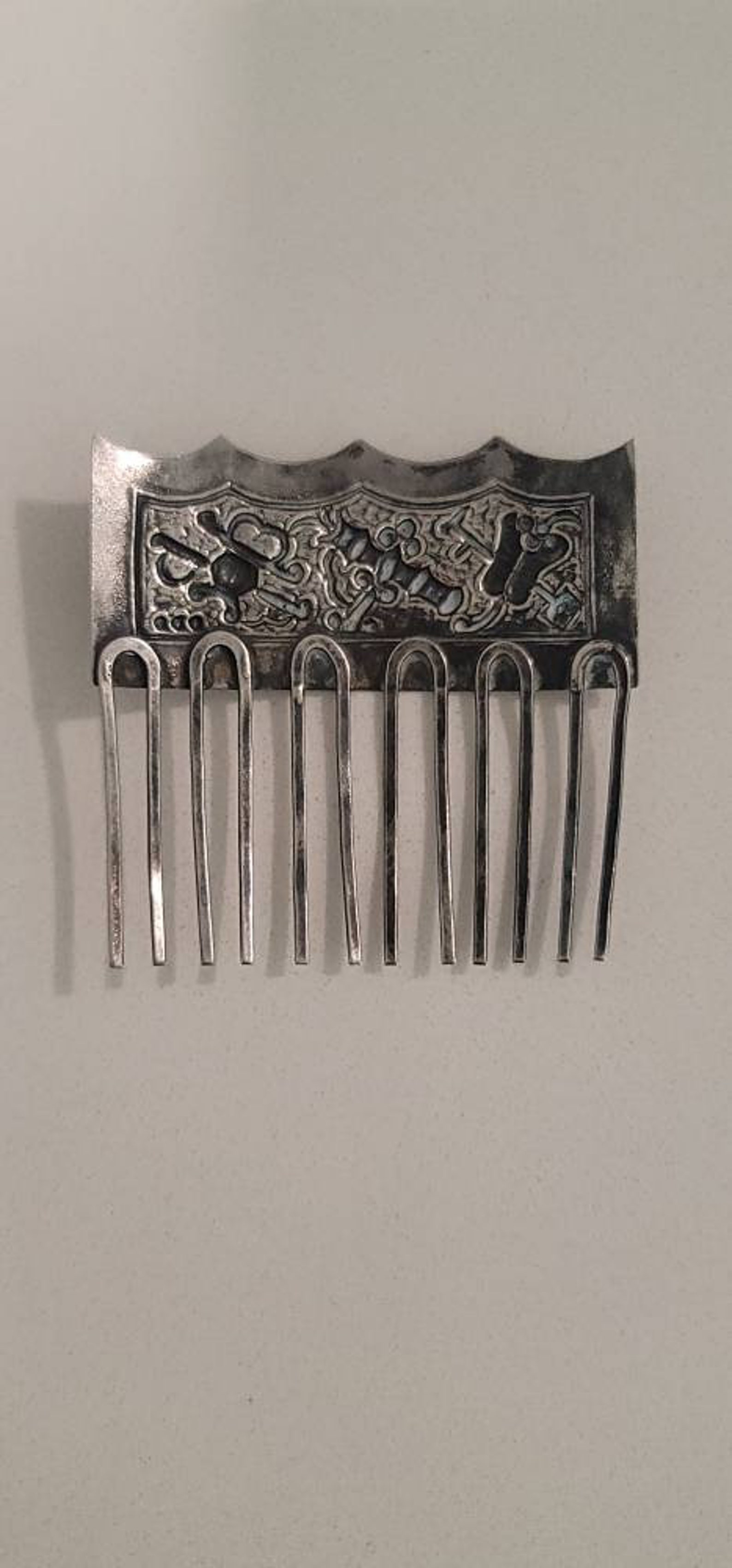 Vintage Sterling Silver Hair Comb - Etsy