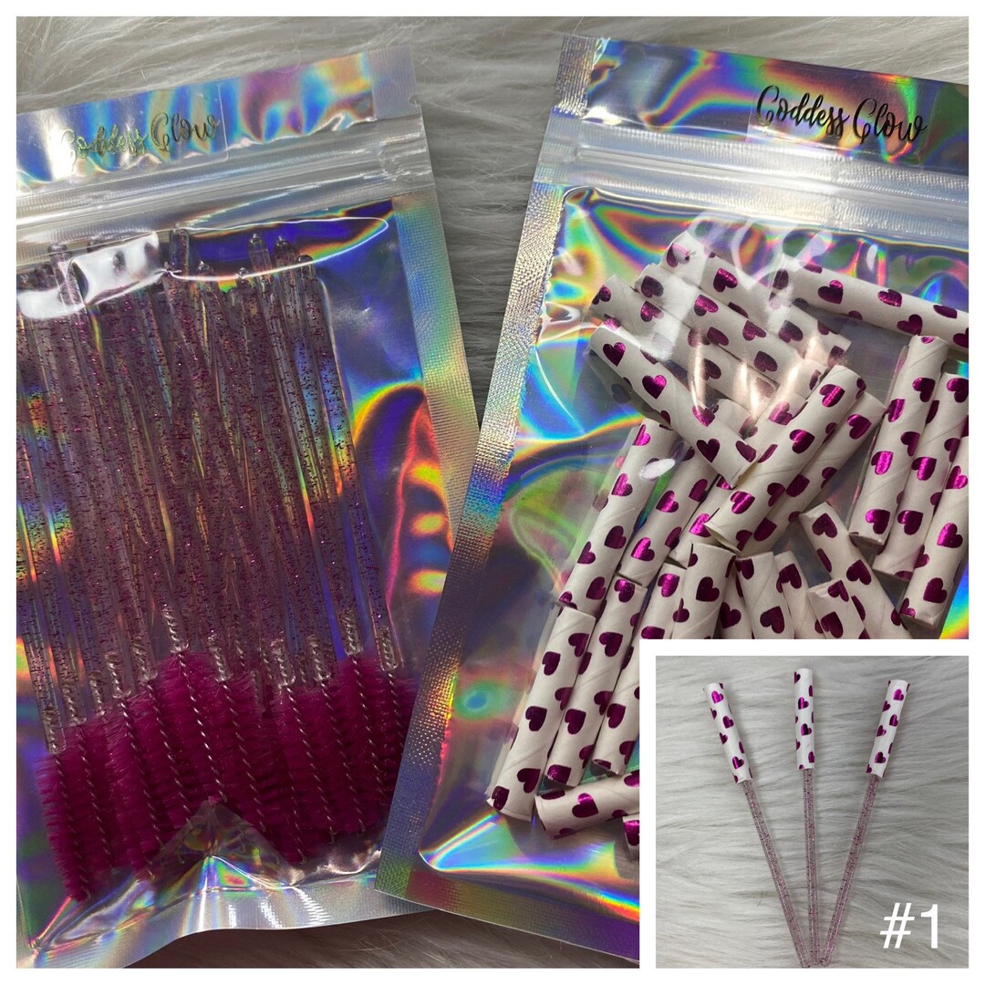 25/50 Mascara Wands and Sanitary Covers, Spoolie and Covers - Etsy