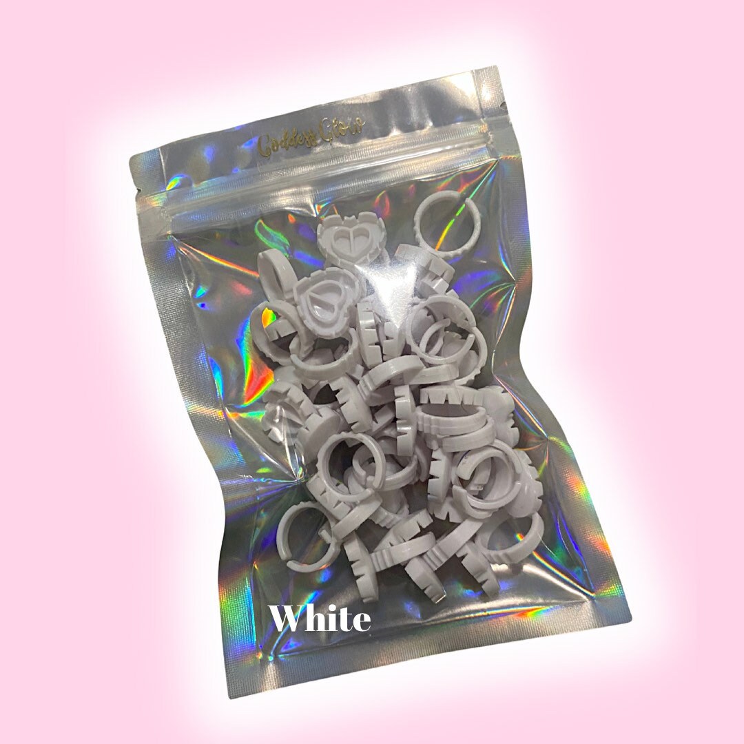 50/100 Heart Shaped Blossom Eyelash Extensions Fanning Glue Rings - Etsy