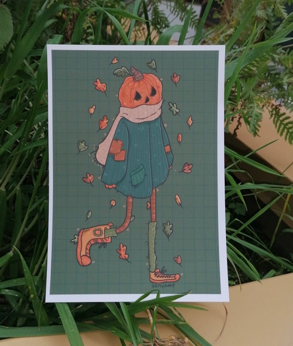 Pumpkin Pal Art Print - Etsy