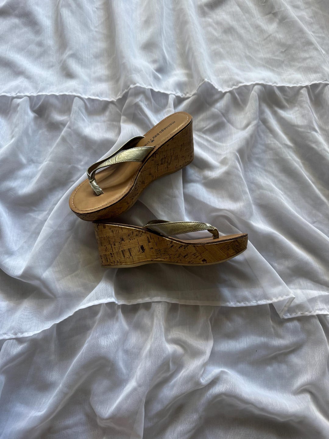 Montego Bay Club Silver Thong Wedges - Etsy