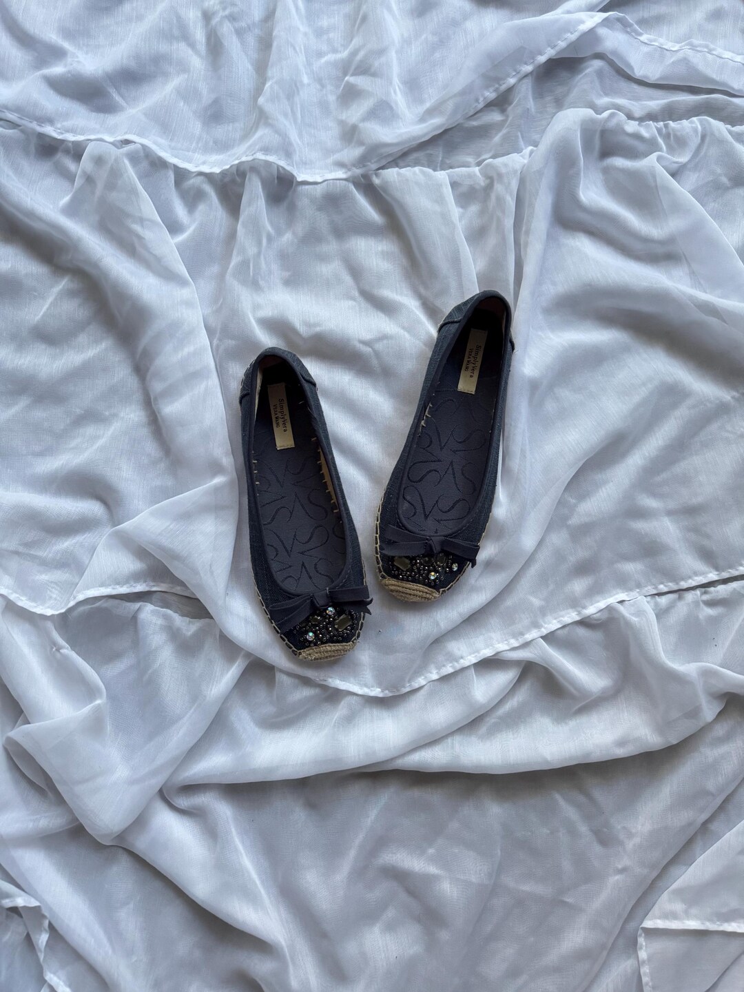 Simply Vera Vera Wang Beaded Chambray Canvas Espadrille Flats - Etsy