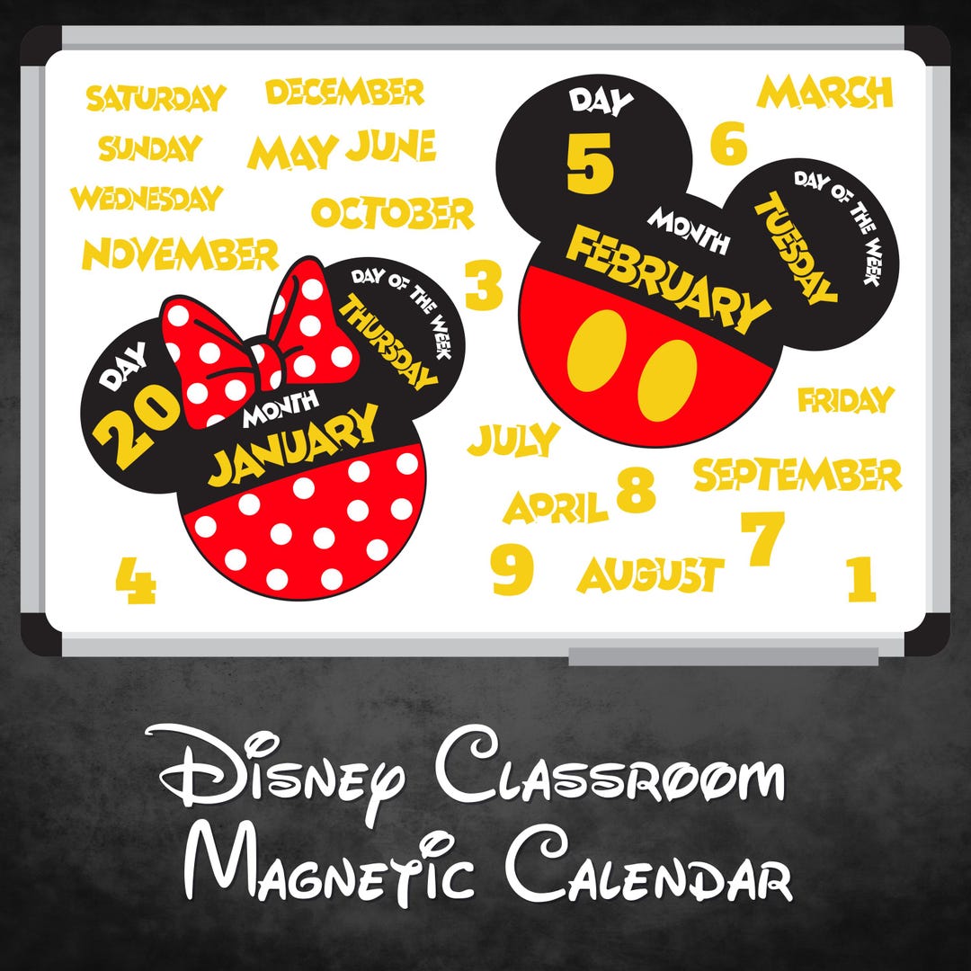 Disney Magnetic Classroom Calendar – Mickey and Minnie Mouse - Etsy