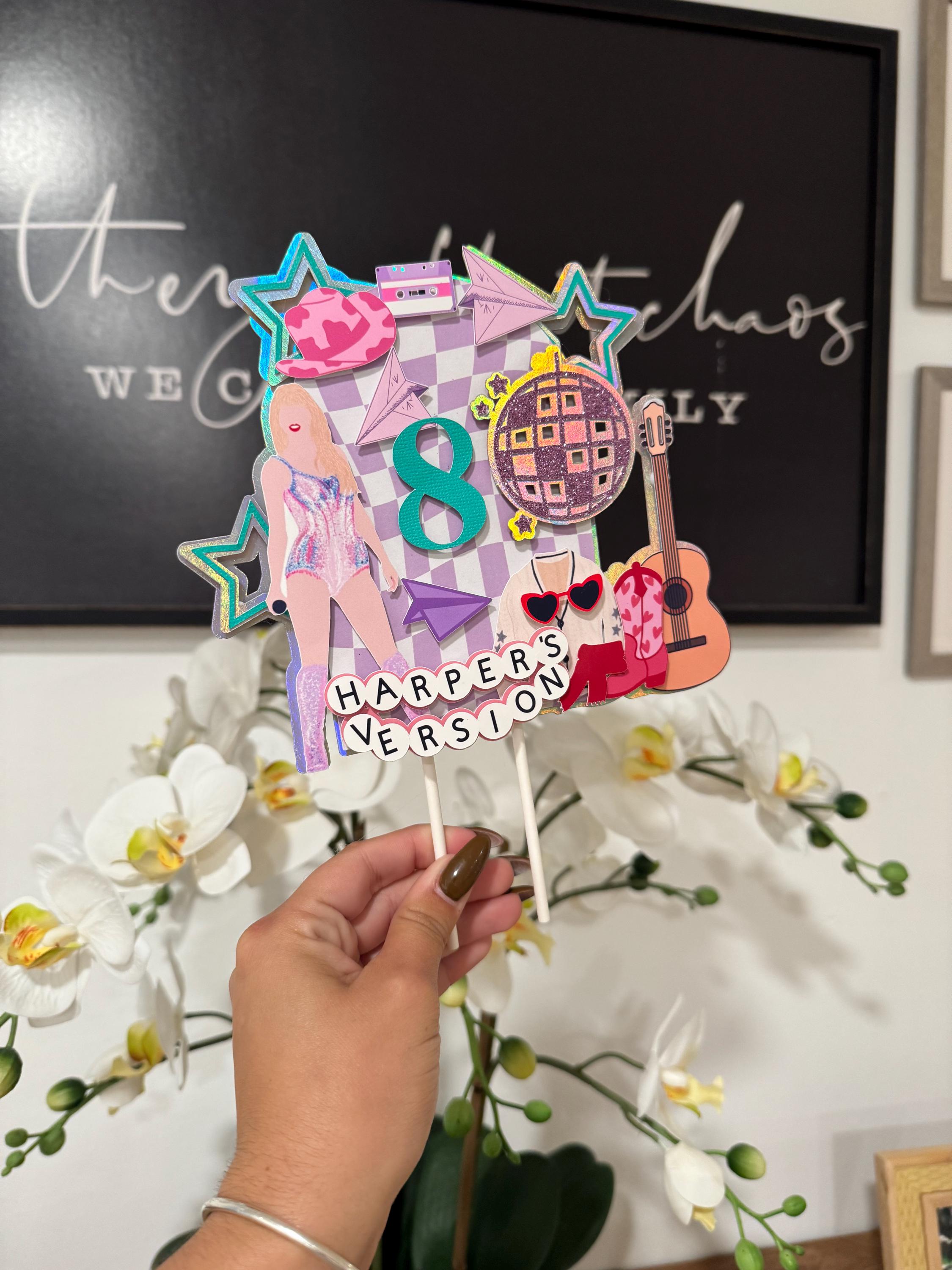 Swiftie Birthday Cake Topper – Custom Age & Name – “your Version” Style ...