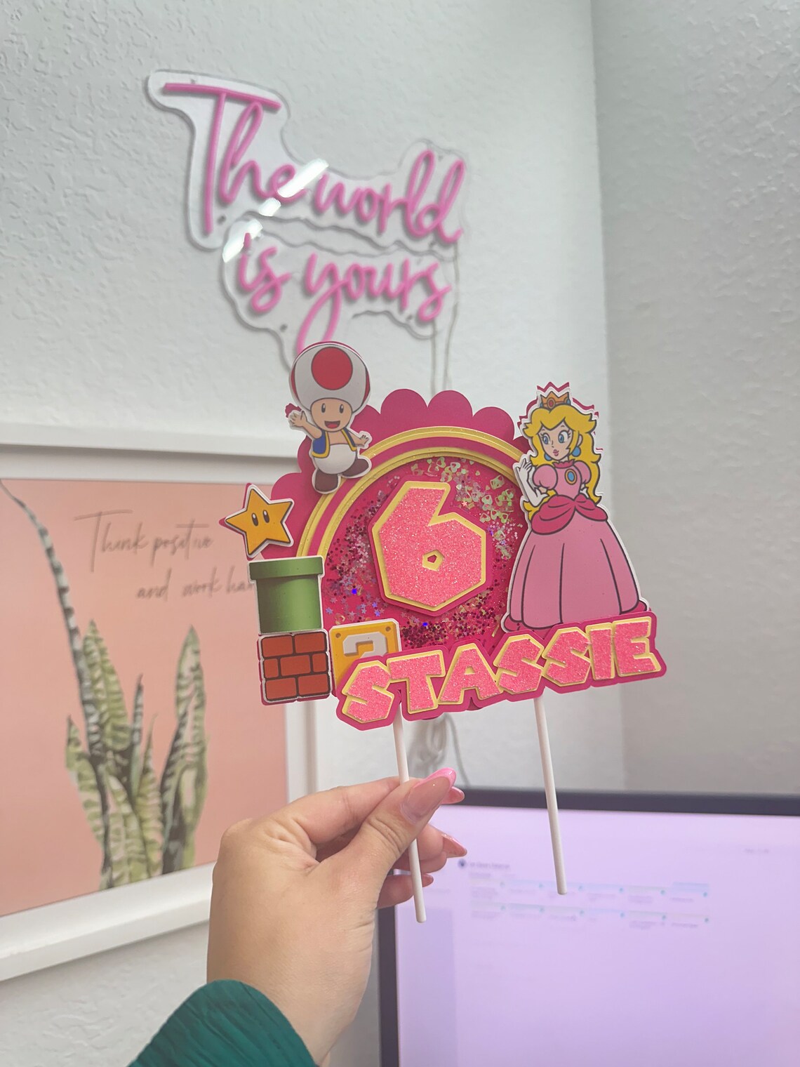 Princess Peach Cake Topper - Etsy