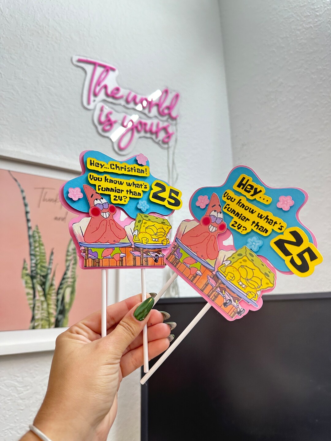Whats funnier than 24/25th Birthday CAKE TOPPER - Etsy Portugal