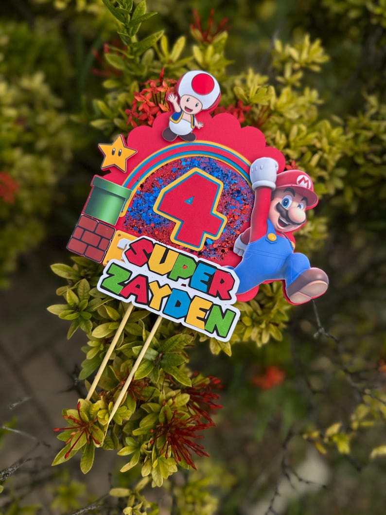 Super Mario Cake Topper - Etsy