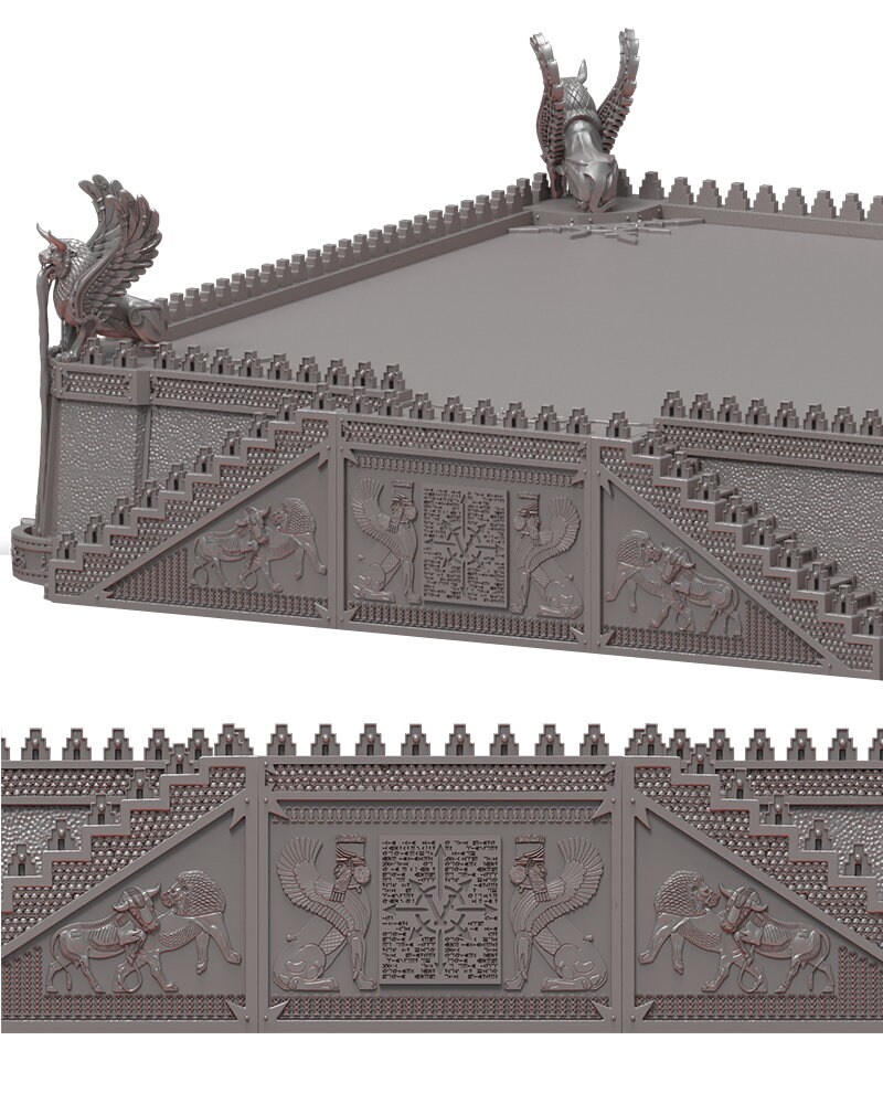 Ziggurat Walls Set Magmhôrim Chaotic Dwarf Fire - 3d Printed Scenery ...