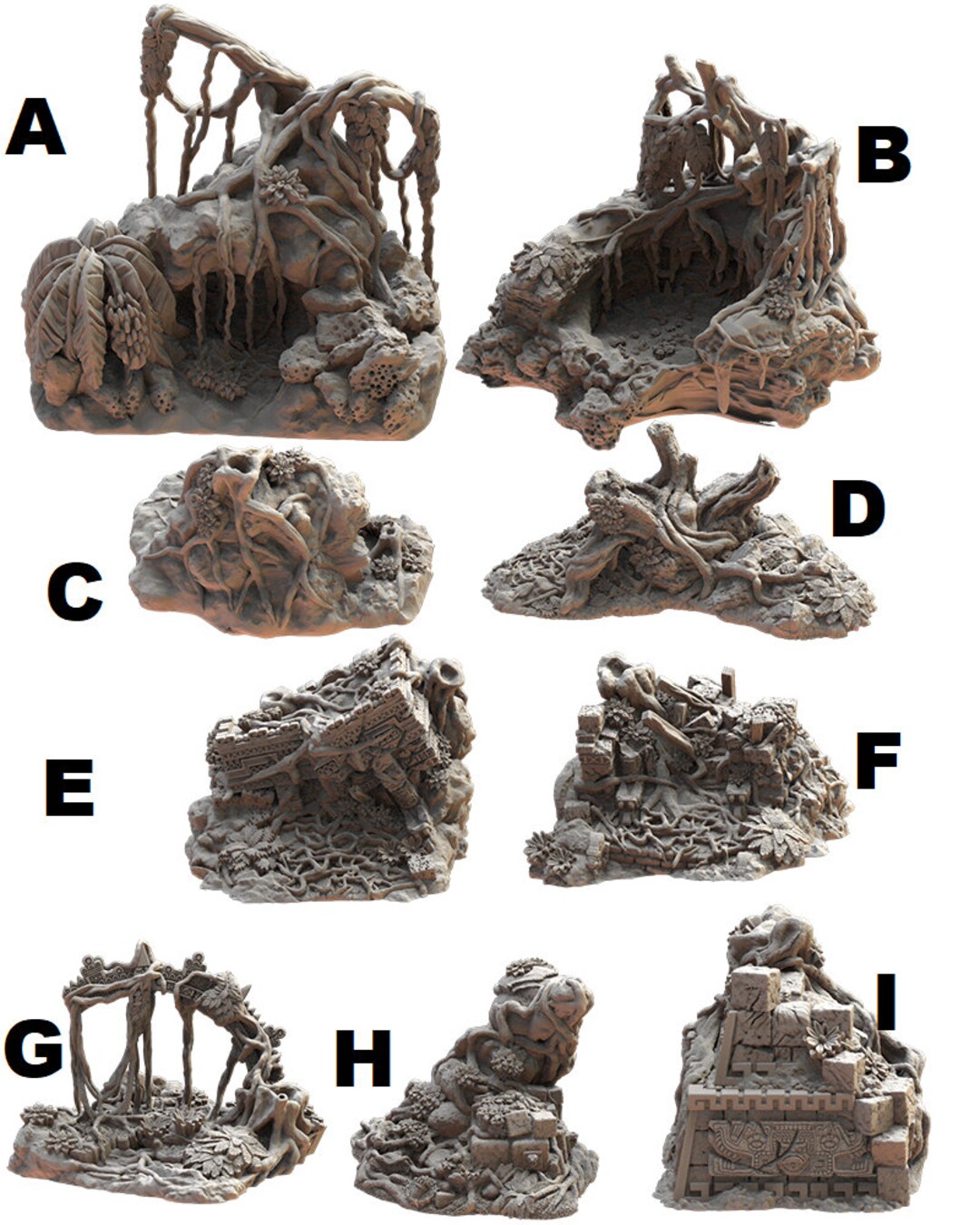 Jungle Ruins Terrain Aztec Cuetzpal Lizard Aztec Lizardmen - 3d Printed ...