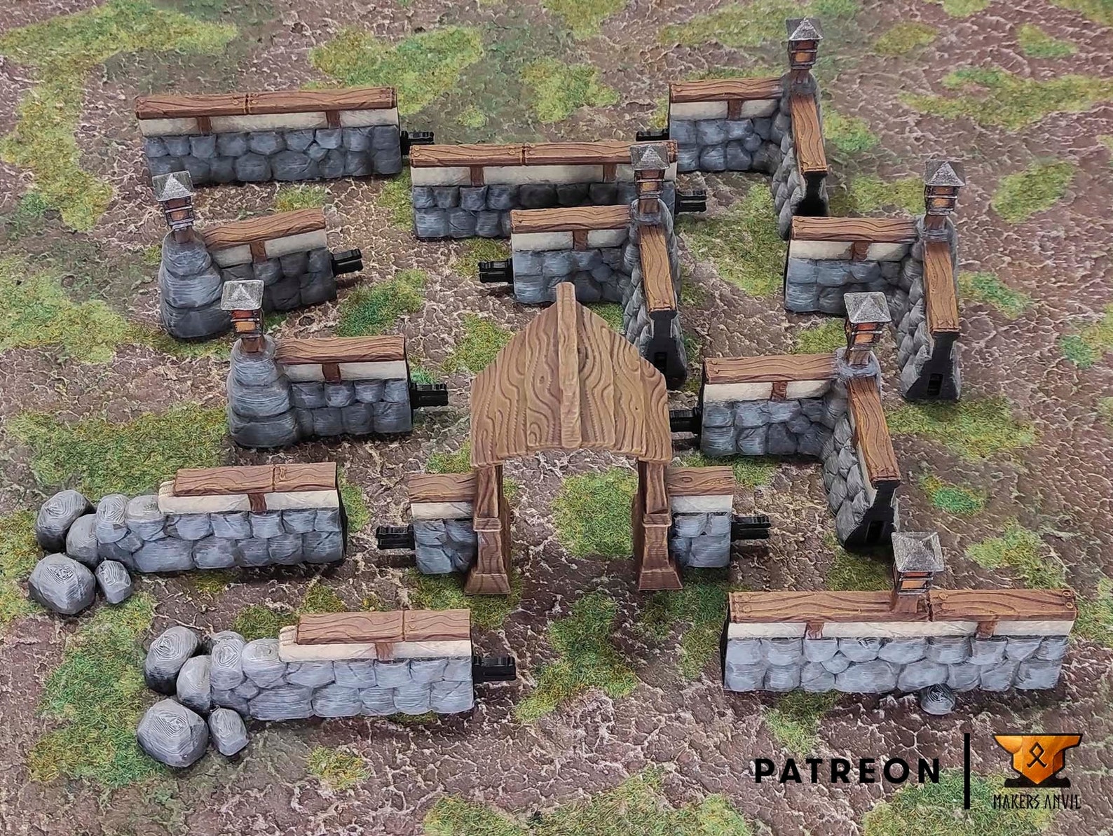 Wall Barricade Stone Set - Fisher Village - 3d Printed Scenery for ...