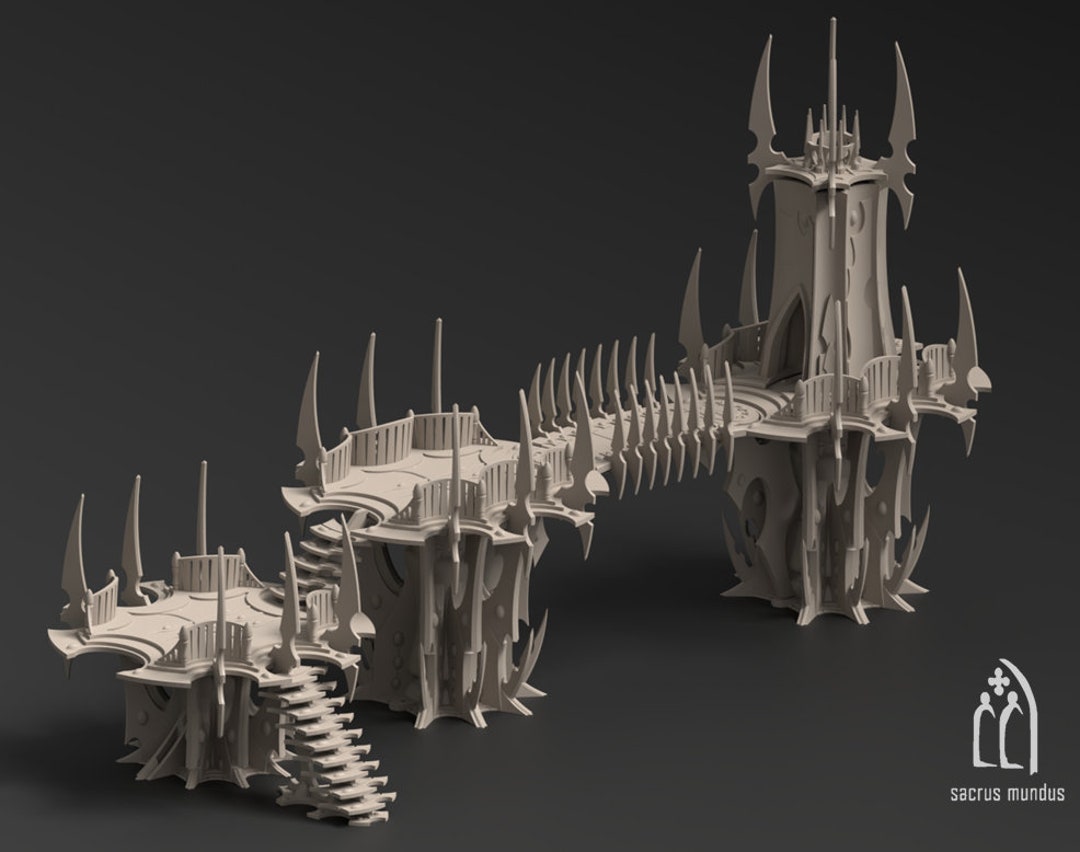 Bridge Platform - Arlengrad Future Dark Space Elf Xenos Planet - 3d ...
