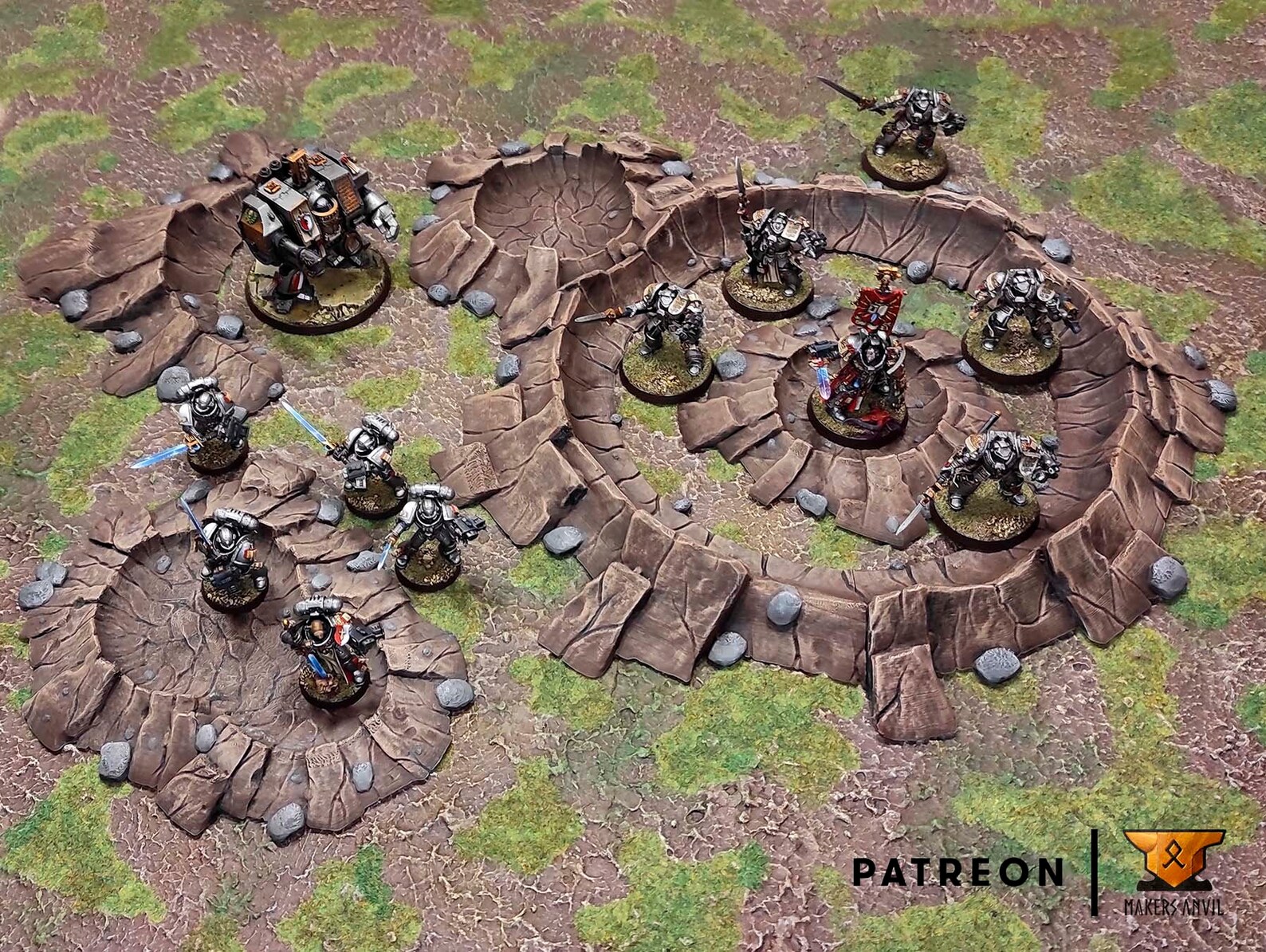 Ground Crater Set - 3d Printed Scenery for Wargames Wargaming 28mm 32mm ...